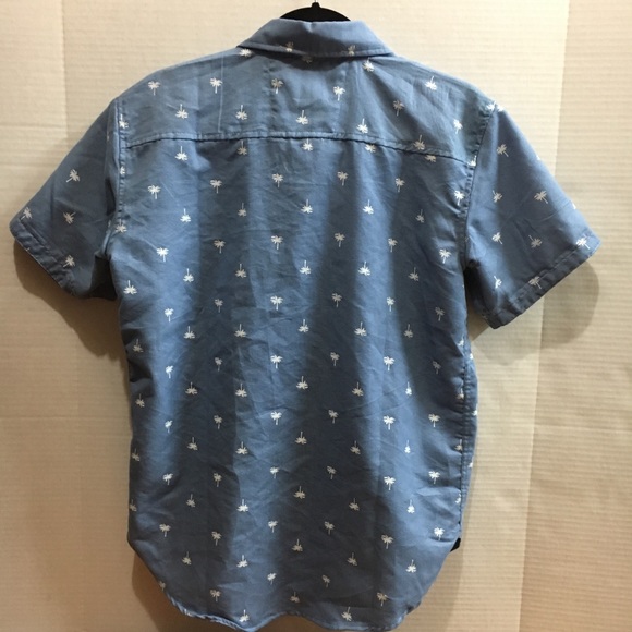 Shirts | Mens Denim Rivets Palm Tree Print Button Down | Poshmark